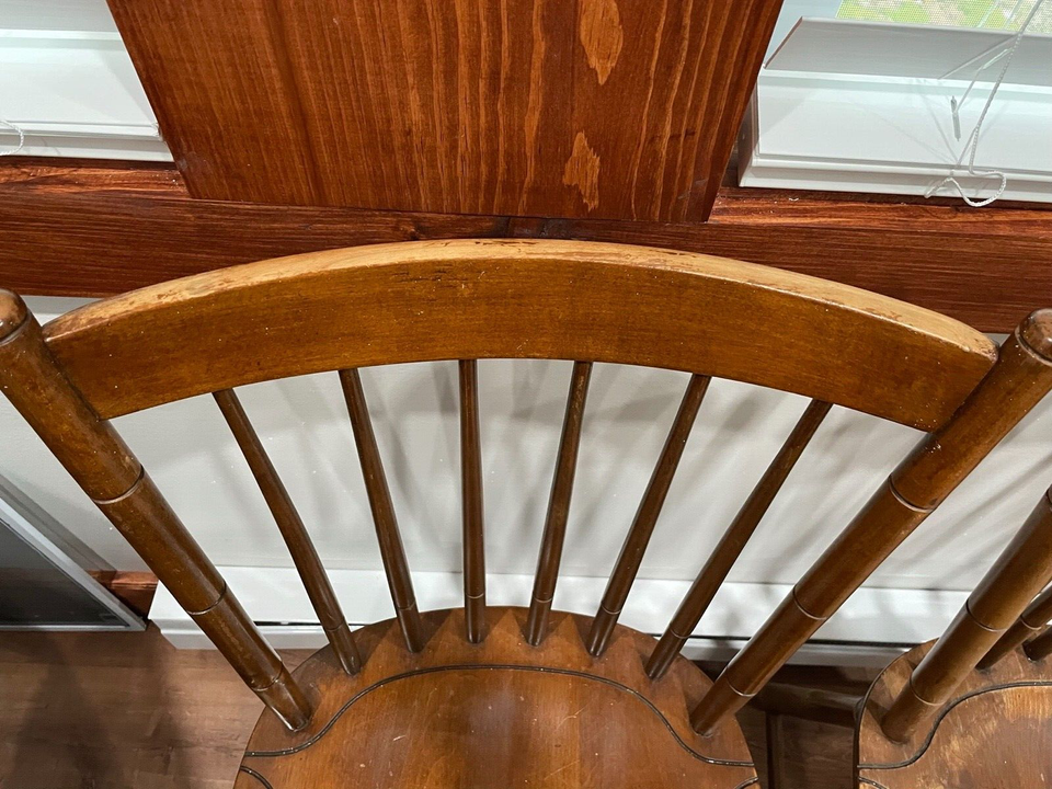 L. HITCHCOCK.HITCHCOCKS-VILLE.CONN.WARRANTED, 4 Windsor Fan Back Chairs ...