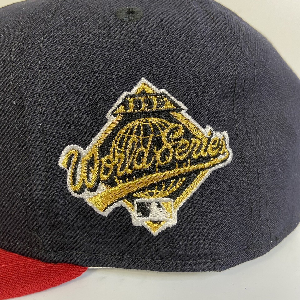 New Era 7 3/4 Cleveland Indians 1995 World Series Gold Patch Chief ...