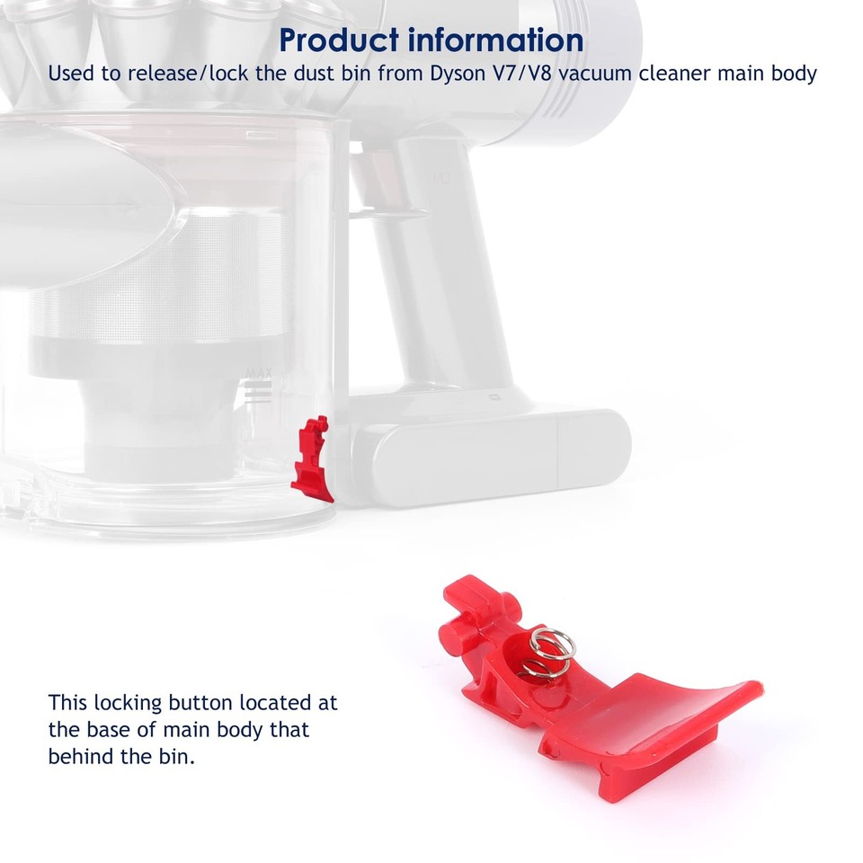 Dust Bin Locking Button Compatible with Dyson V7 V8 SV10 SV11 Vacuum ...