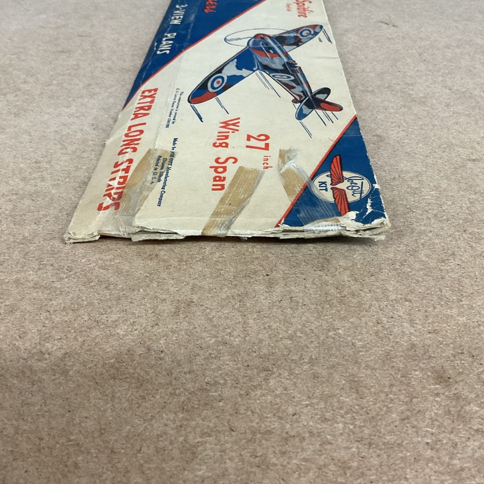 Joe Ott Spitfire English 27” Wing Span Flying Battle Plane Wooden Model ...