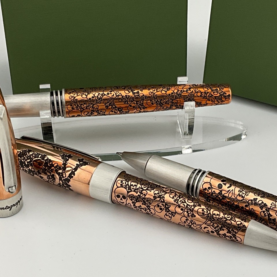 MONTEGRAPPA MERRY SKULL COPPER FOUNTAIN, ROLLERBALL, BALLPOINT SET | eBay