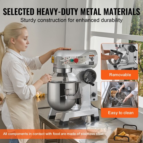 VEVOR Commercial Electric Food Mixer Stand Mixer 10Qt Dough Mixer 3 ...