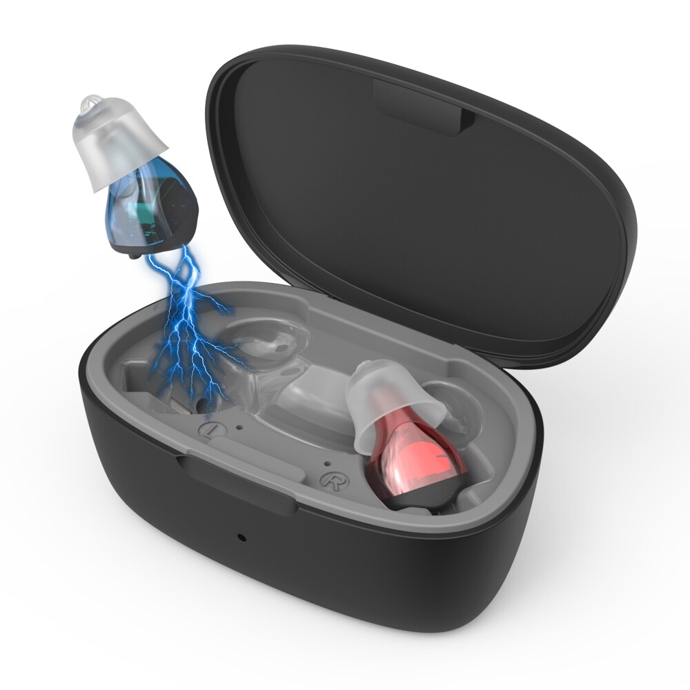 2pc Mini Digital Rechargeable In-Ear Hearing Aids Voice Enhancer Sound ...