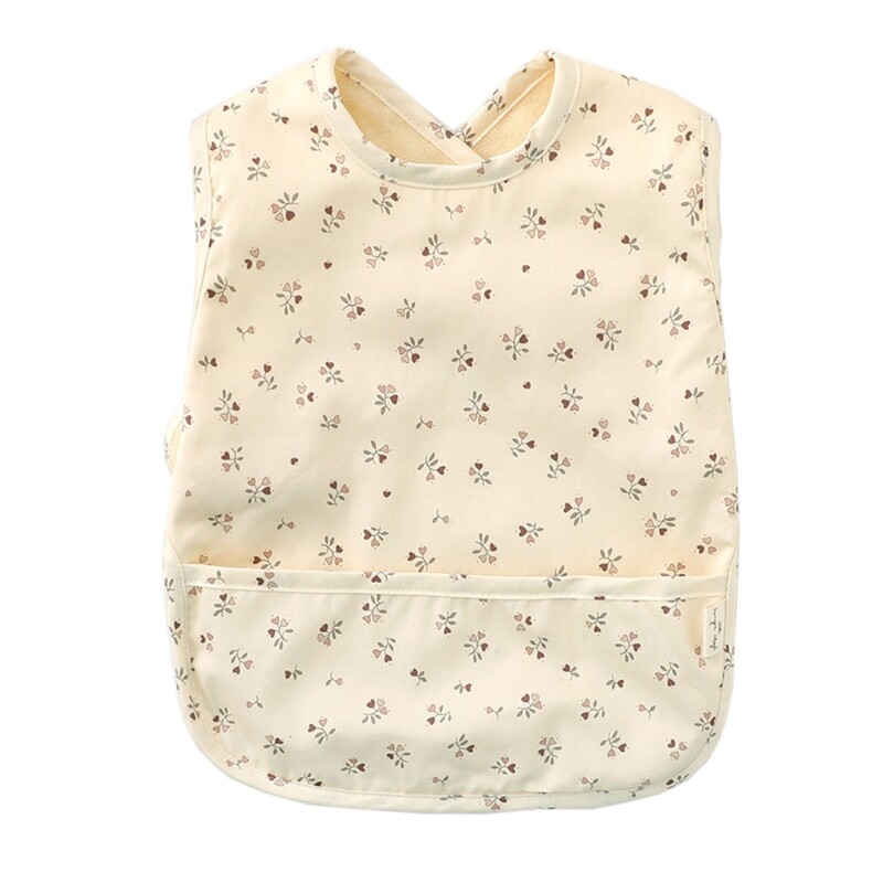 Baby Drool Bib Burp Cloth with Pocket Bag Sleeveless Waterproof Feeding ...