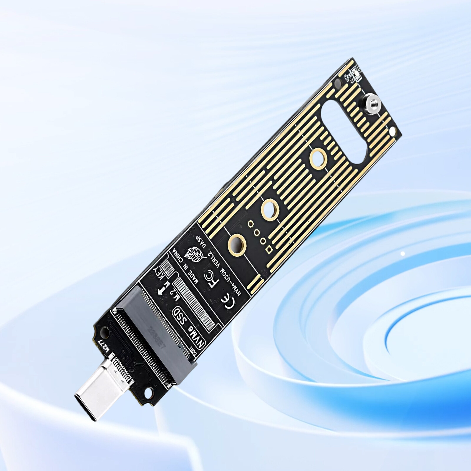 M.2 to USB C Adapter USB 3.1 Gen 2 to NVMe PCI-E M.2 SSD Converter ...