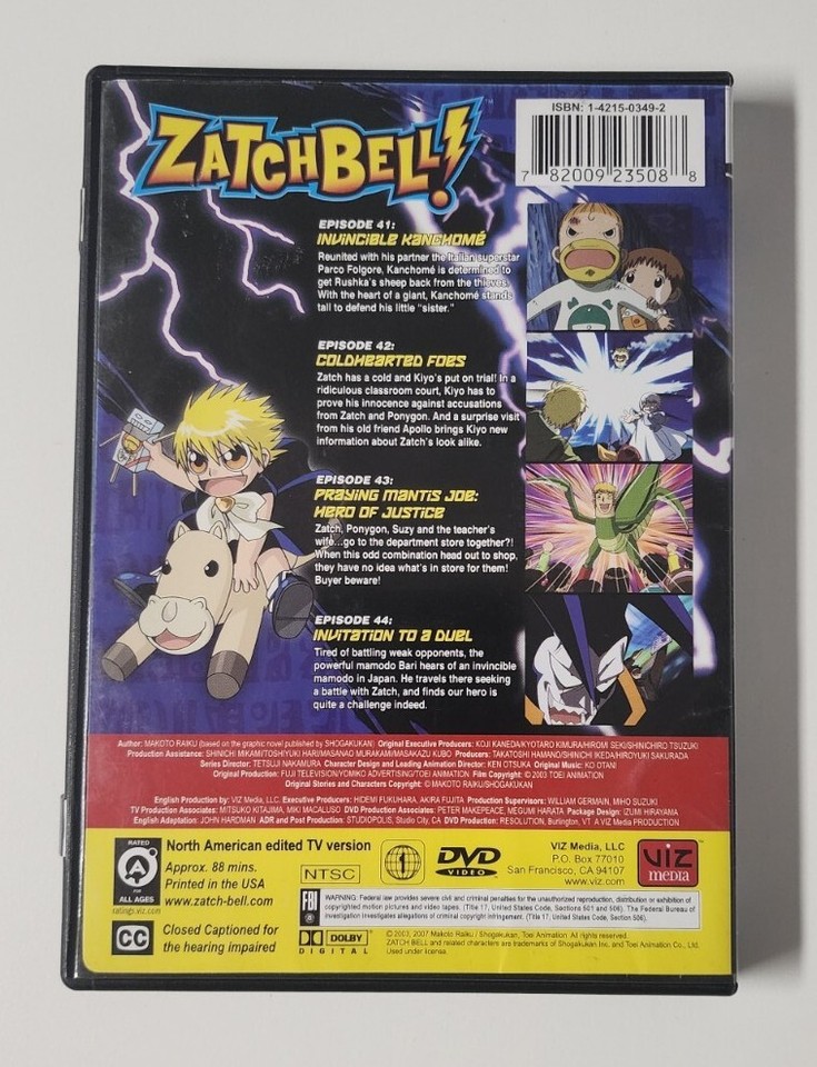 Zatch Bell - Vol. 11: Invitation To A Duel (DVD, 2006) W/ Fast Free ...