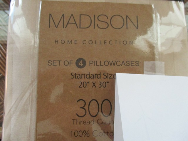 Madison home collection set of 4 pillowcases 300 thread count 100 ...