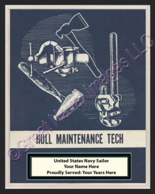 HULL MAINTENANCE TECHNICIAN Rate Print 2 Personalized on Canvas US Navy ...