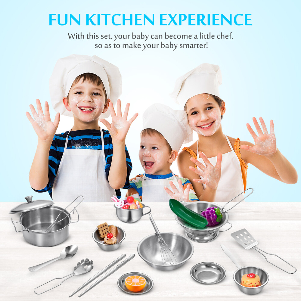 Kids Kitchen Cookware Playset Pretend Cooking Toys Accessories Girls ...