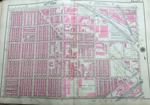 ORIGINAL 1925 SHIBE PARK - PHILADELPHIA A's STADIUM PA SWAMPOODLE ATLAS ...