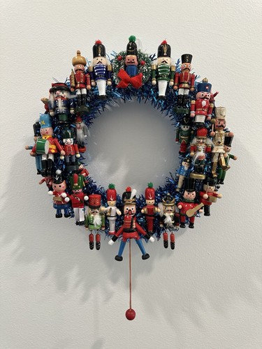13” Handmade Christmas Ornament Wreath Vintage-Kitsch-Nutcracker ...