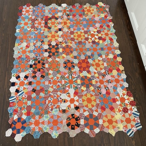 89” X 68” Vintage American Patchwork Quilt Top Excellent Condition | eBay