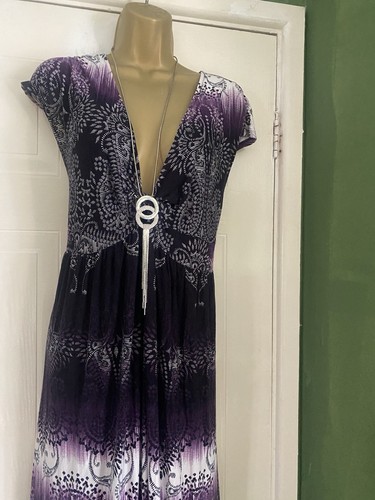 EXQUISITE MONSOON BOHO JERSEY FESTIVAL HOLIDAY MAXI OCCASION DRESS SIZE ...