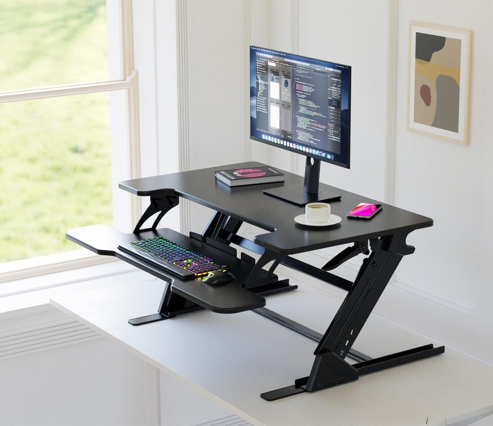 Standing Desk Converter 36 x 24 Inches - Height Adjustable Sit to Stand ...