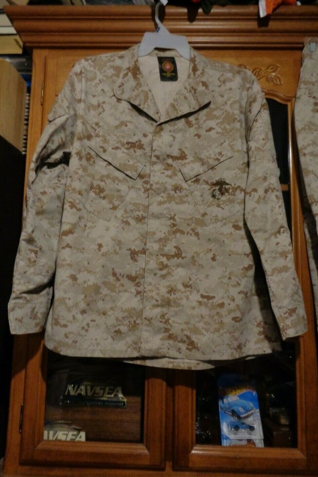 USMC MARPAT DESERT TAN Combat SHIRT PANT SET MCCUU LARGE REGULAR ISSUED ...