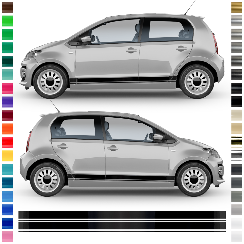 Auto Seiten-Streifen Aufkleber-Set, komp. mit VW E-UP GTI - Motiv ...