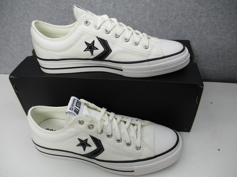 Converse All Star Player 76 OX Vintage White Black Canvas Shoes Mens Sz ...