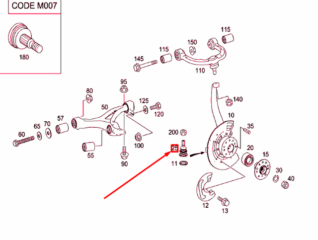 Genuine MERCEDES BENZ GL Series Ball Joint Front Lower Arm A1643300935 ...
