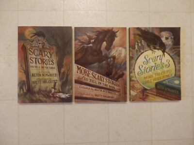 LOT OF 3 SCARY STORIES TO TELL IN THE DARK PAPERBACKS BY ALVIN SCHWARTZ ...