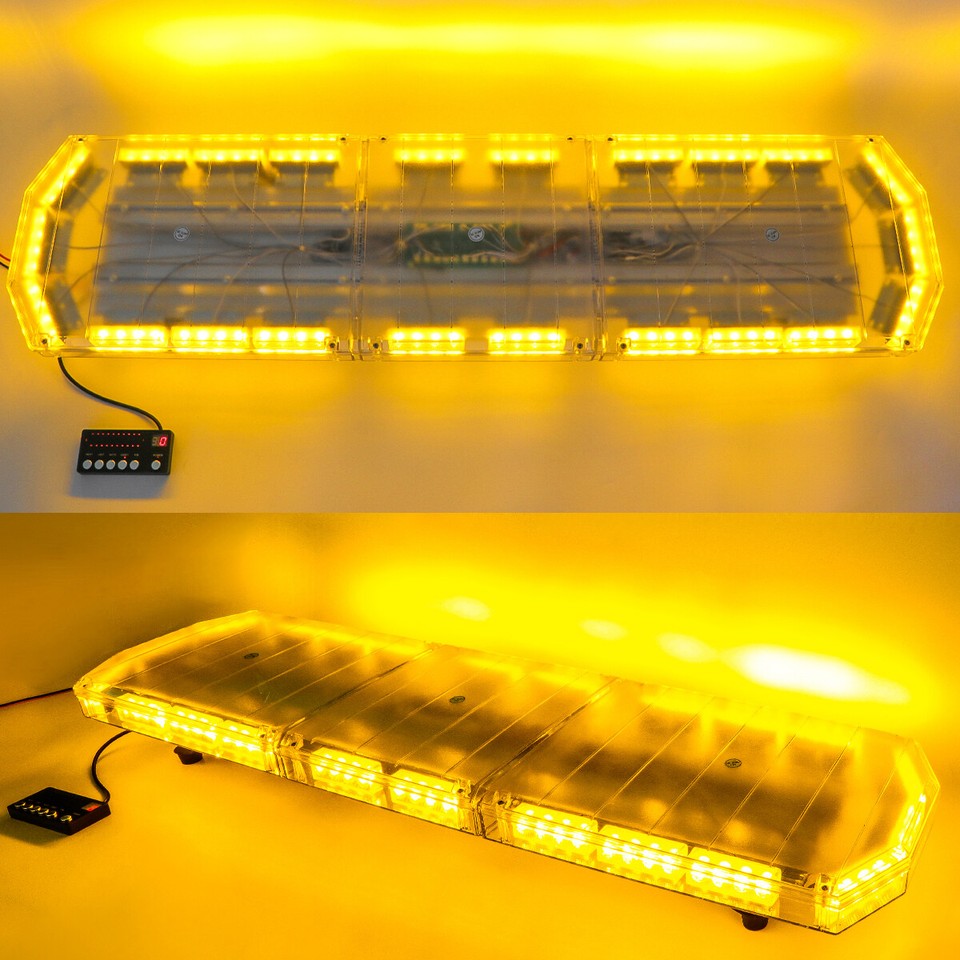 48" Amber LED Rooftop Strobe Light Bar Emergency Beacon Car Truck ...