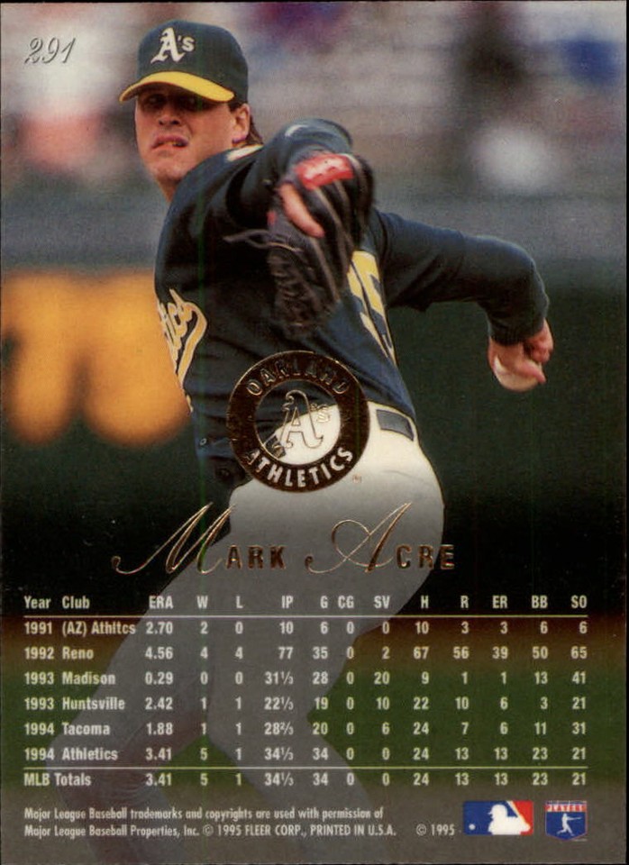 1995 (ATHLETICS) Flair #291 Mark Acre | eBay