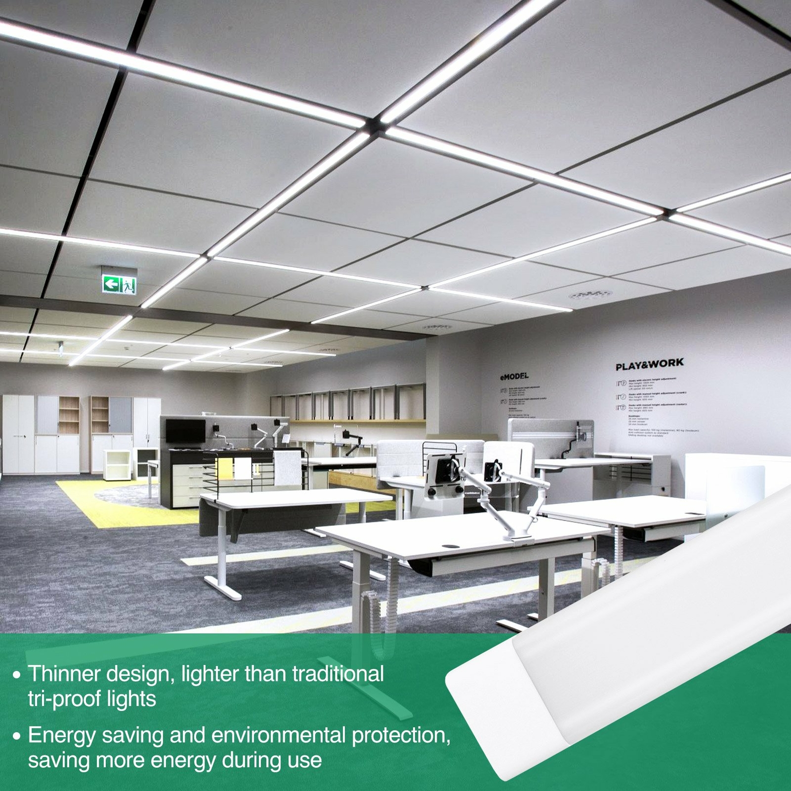 ⭐5FT 4FT 3FT 2FT LED Batten Tube Light IP65 Garage Workshop Ceiling ...