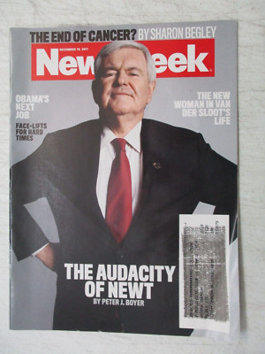 NEWSWEEK MAGAZINE DECEMBER 19,2011 THE AUDACITY OF NEWT GINGRICH OBAMAS ...