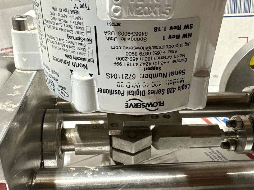 NEW FLOWSERVE 3850P2 VALVE AND ACTUATOR W/LOGIX 420-40-W1D-30 ...