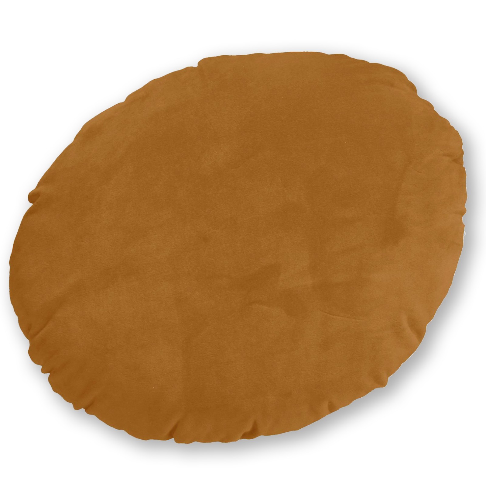 Mf46n Light Ginger Brown Microfiber Velvet Round Shape Cushion Cover ...