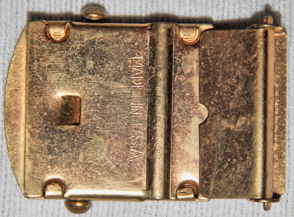 ORIGINAL WWII SOLID BRASS TROUSER BELT BUCKLE WITH US ARMY INSIGNIA ...