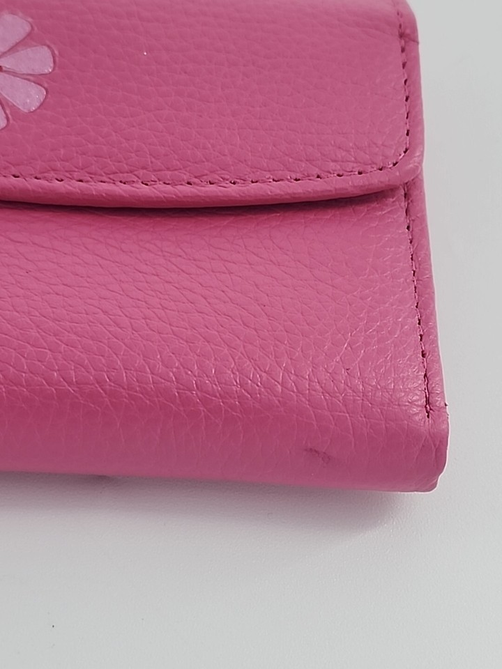 VTG BUXTON PINK CARDEX GENUINE LEATHER SMALL WALLET SNAP FRONT ZIP BACK ...