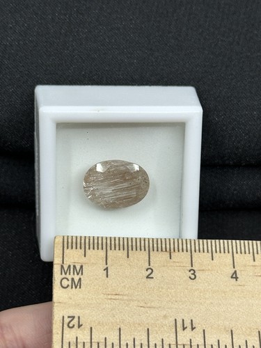 Large Faceted Red Needle Quartz Gemstone in JTV Gem Jar- Vintage Estate ...