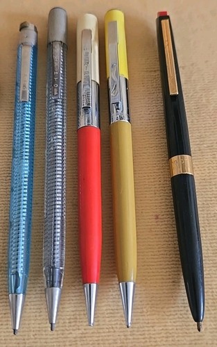 Vintage Scripto Mechanical Pencil Lot 4 Pencils, Pen, 1 6 Box of Lead ...