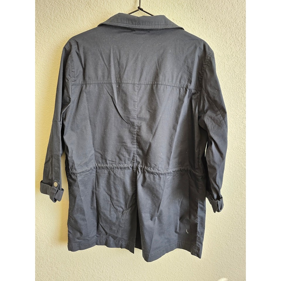 Jones New York Womens Sz S Safari Style Hip Length Jacket Slate Navy ...