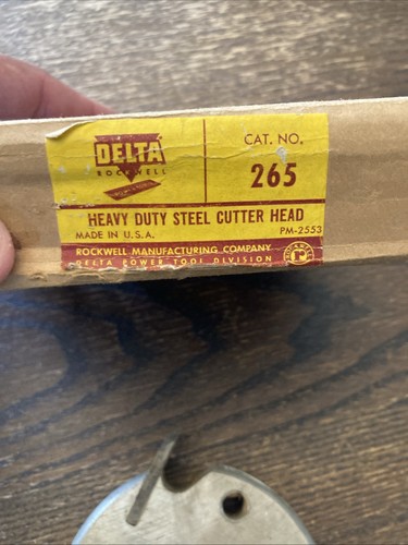 Delta Rockwell Heavy Duty Steel Cutter Head No. 265 U.S.A. Box-Vintage ...