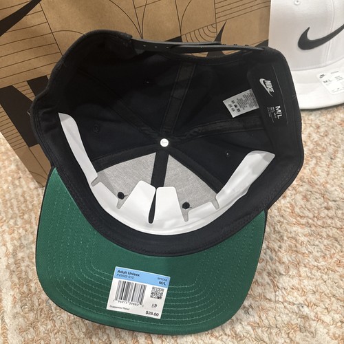 Nike NSW Pro Swoosh L/XL Snapback Cap Hat Black Green Undervisor FV5522 ...
