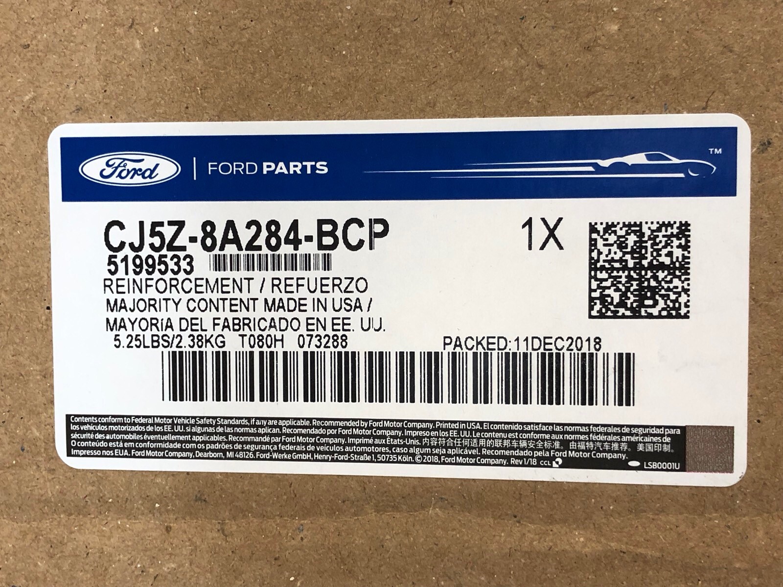 Ford CJ5Z-8A284-BCP Escape 2013-16 SE SEL Reinforcement | eBay