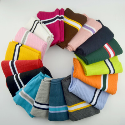 Stripe Cotton Stretch Knit Neckline Cuff Waistband Sweater Rib Trim ...
