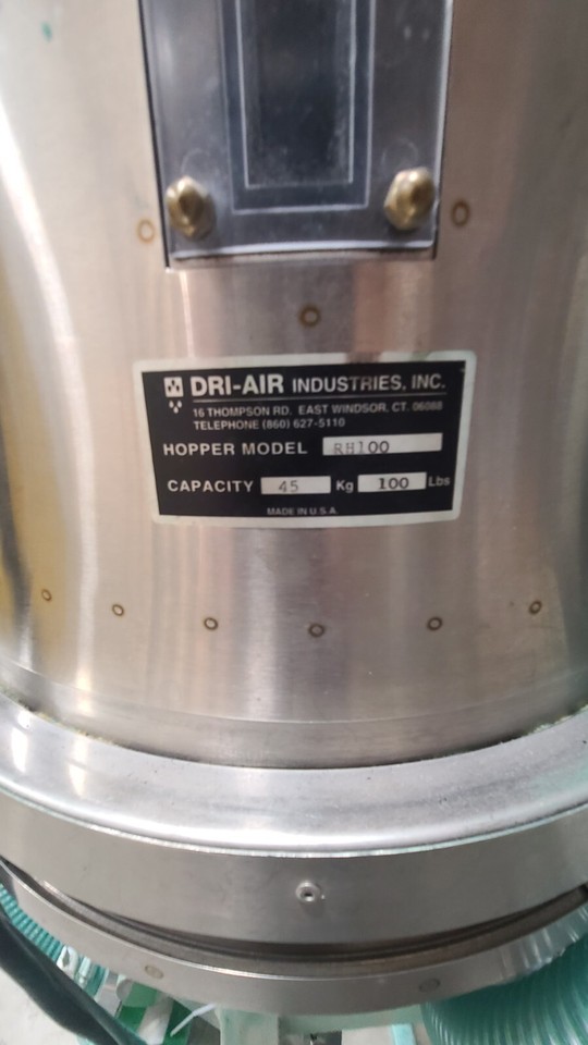 Dri Air HDP-3 Plastics Dryer 100 lb. Hopper RH100 Injection Molding ...