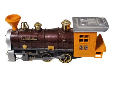 Wowtoys Orange & Brown Steam Engine Locomotive Toy Train Pullback ...