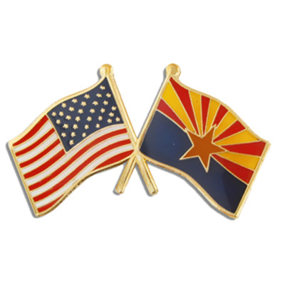 PinMart's Arizona and USA Crossed Friendship Flag Enamel Lapel Pin | eBay