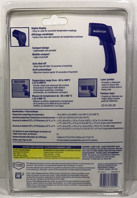 MasterCraft Temperature Reader With Display & Laser Pointer for sale ...