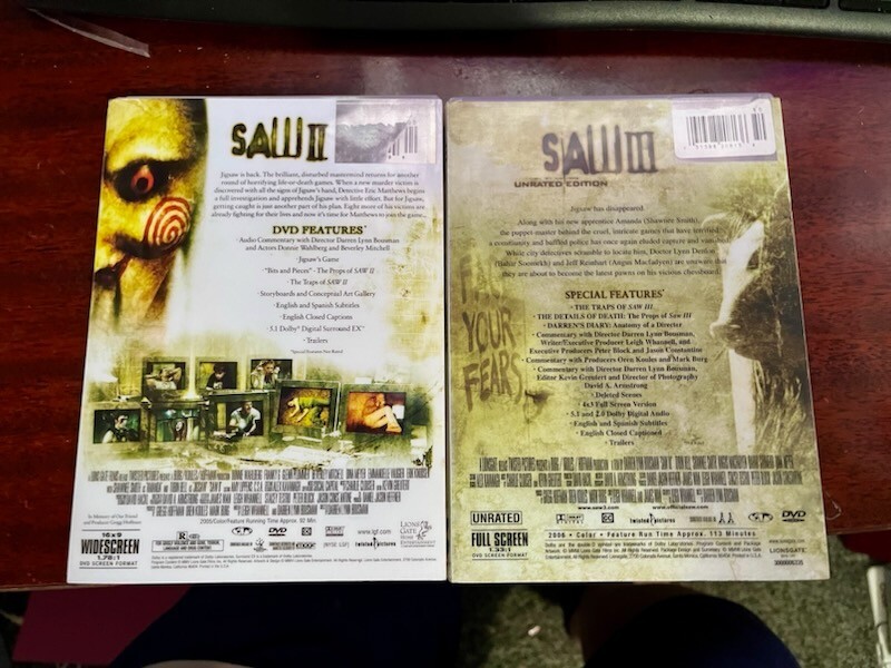 SAW II and SAW III DVDs excellent condition Horror Movie 2005 and 2006 ...