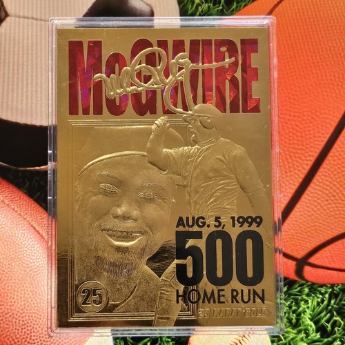 Score Board Mark McGwire 500 Home Runs 23 Karat Gold Foil Card mint ...