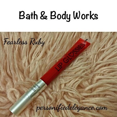 NEW Bath & Body Works Lip Glossies Fearless Ruby Red Sheer Coverage Lip ...