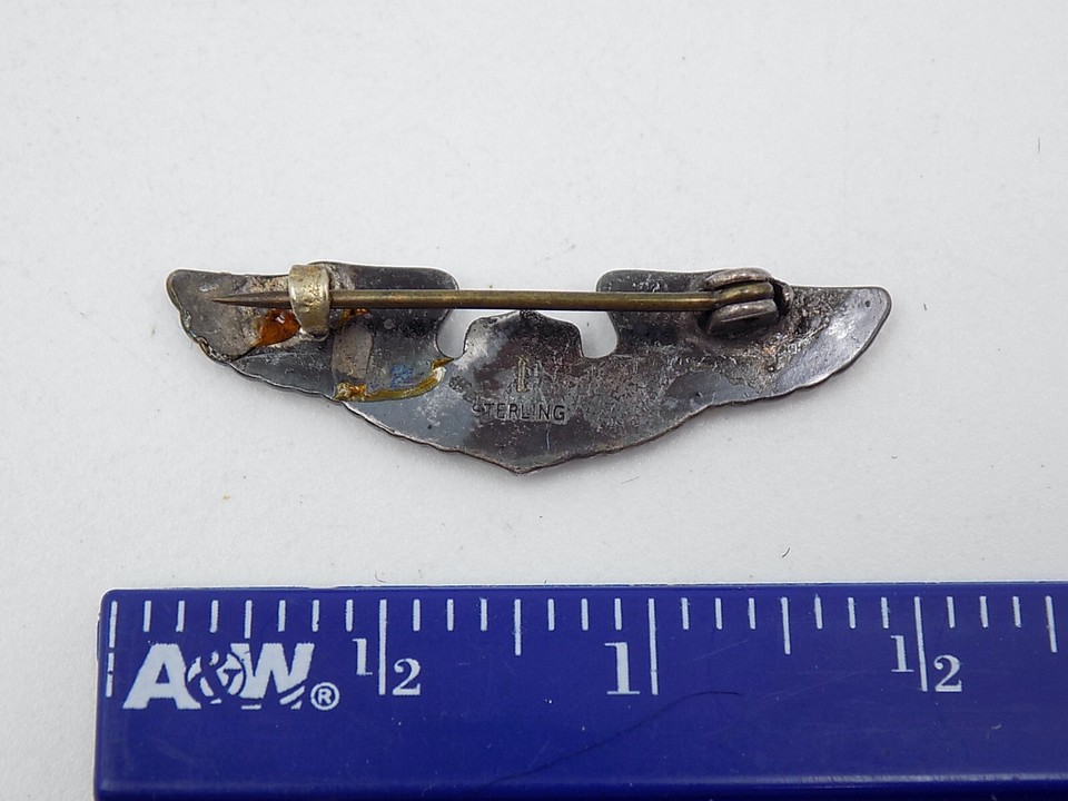 Original WWII US Army Air Force Pilot 1-1/2" Sterling Overseas Cap ...