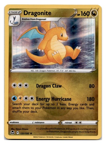 2022 Pokemon TCG: Silver Tempest #131/195 Dragonite Holo Rare | eBay