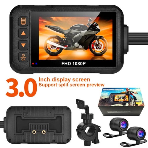 Motorcycle DVR Front+Rear View Camera Dash Cam Video Recorder Security ...