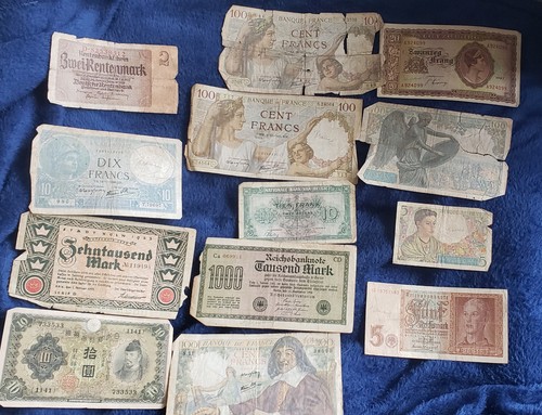 WW2 Bring Back World Currency Mixed Lot of Bank Notes Money German ...