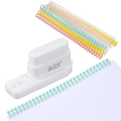 5 Hole Paper Puncher, Binding Machine with 10Pcs 30 Ring Loose-Leaf ...